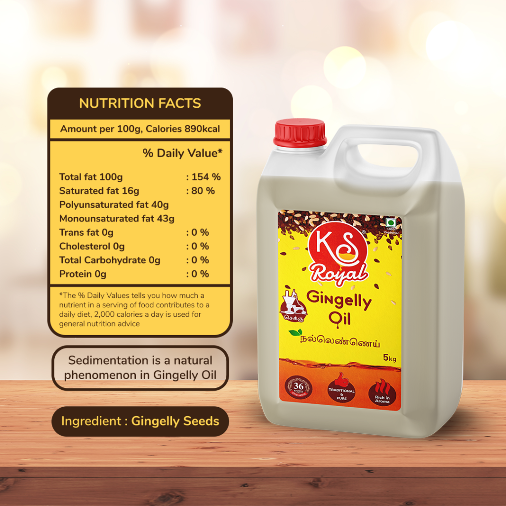 GINGELLY OIL / SESAME OIL 5LTR CAN – KS Royal